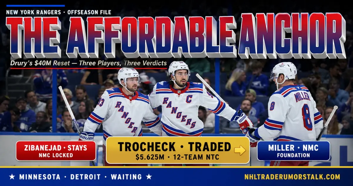 Rangers Offseason Trade Rumors 2026: Trocheck Schneider · NHL Trade ...